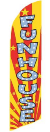 Fun-house Feathered Flag With 3m Pole – SlushCupUk.com